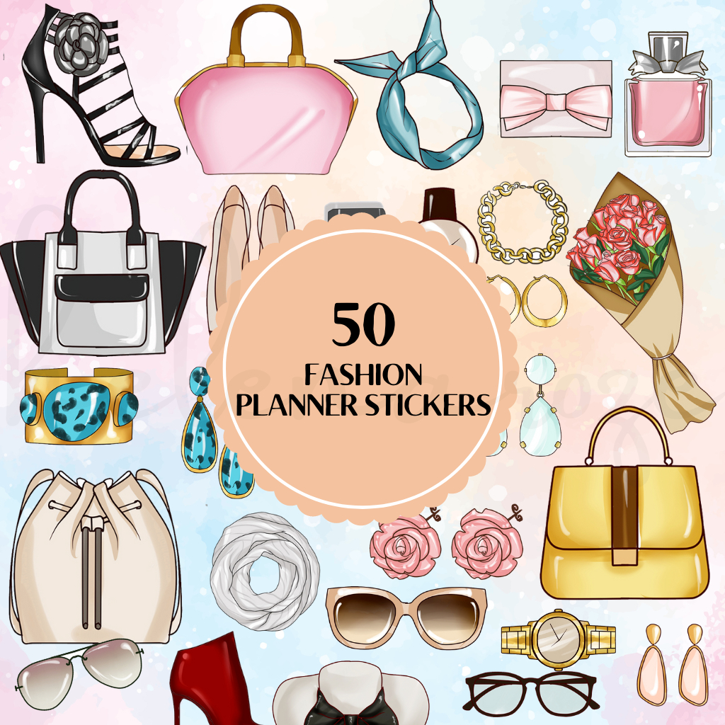 Fashion Planner Sticker 50 Pre-Cropped Stickers, Planner Sticker ...