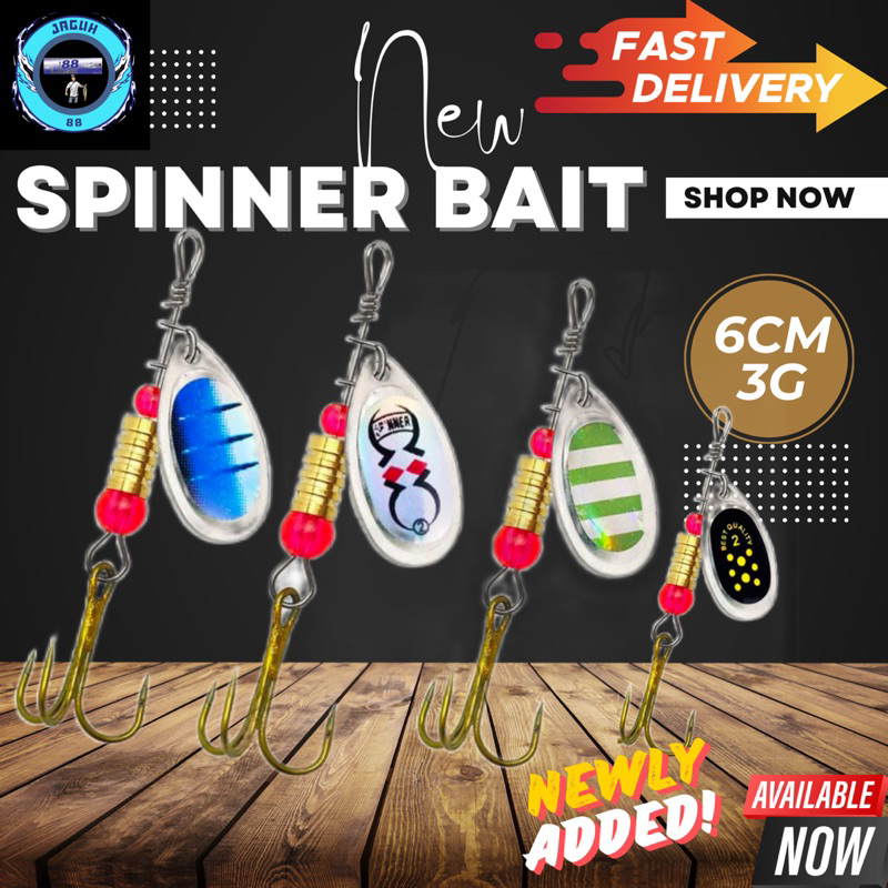 【SPINNER BAIT】umpan casting/ Rotating Metal Spinner/ umpan toman haruan ...