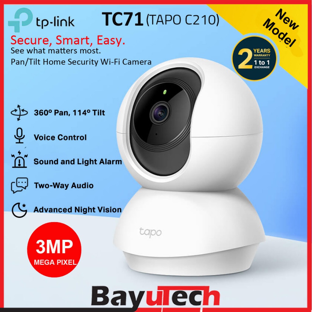 [Ready Stock] TP-Link Tapo C110 / C210 3MP Full HD Pan / Tilt Wireless WiFi CCTV Home Security ...