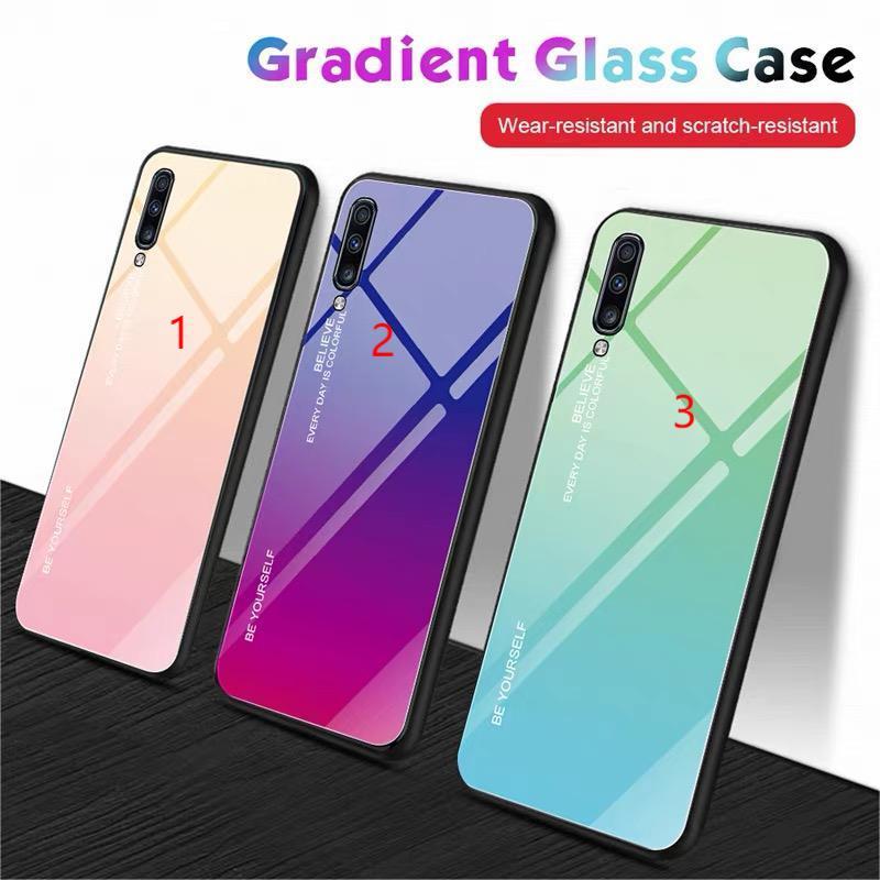 Gradient Glass Case Hard Back Soft Edge(HUAWEI/IPHONE/OPPO) | Shopee ...