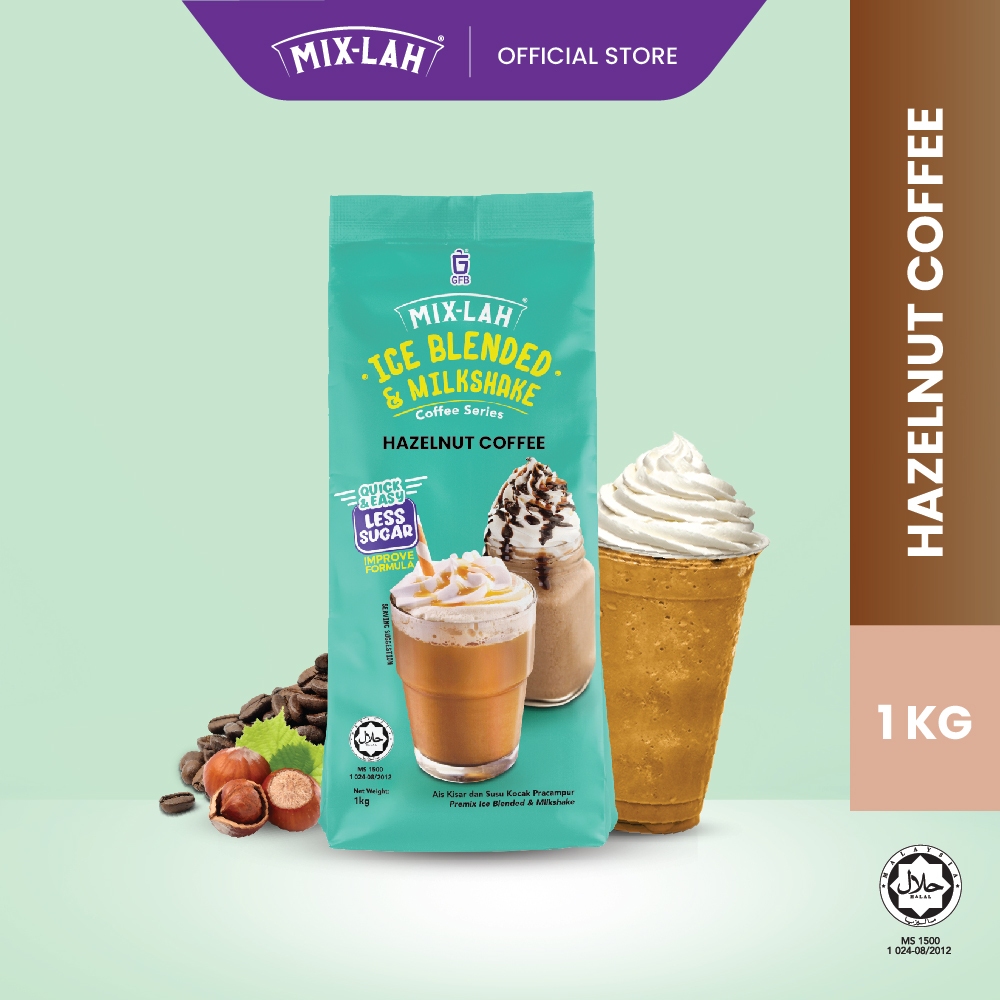MIX-LAH Hazelnut Coffee Ice Blended Milkshake Powder 冰沙粉 (1kg) | Shopee ...