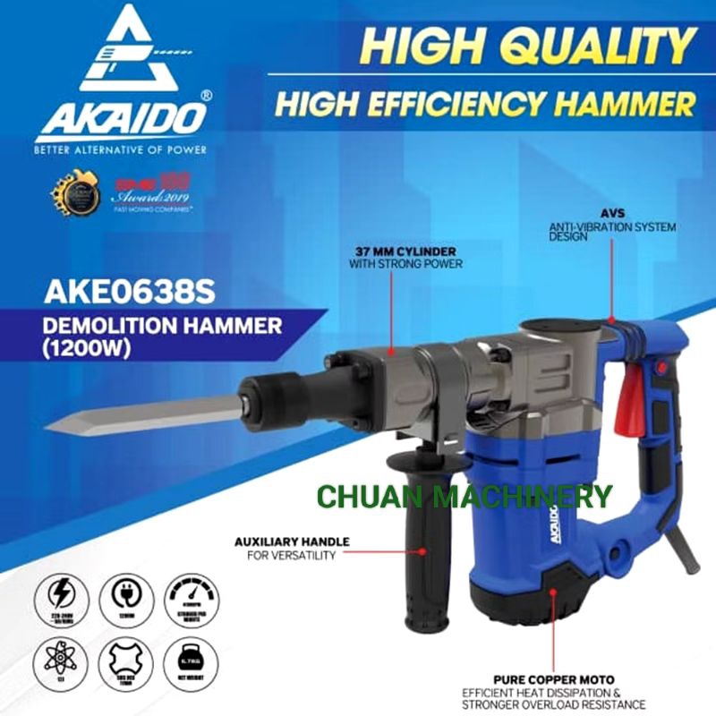 (Ready Stock) AKAIDO AKE0638S 1200W Demolition Hammer Breaker / Hacking ...