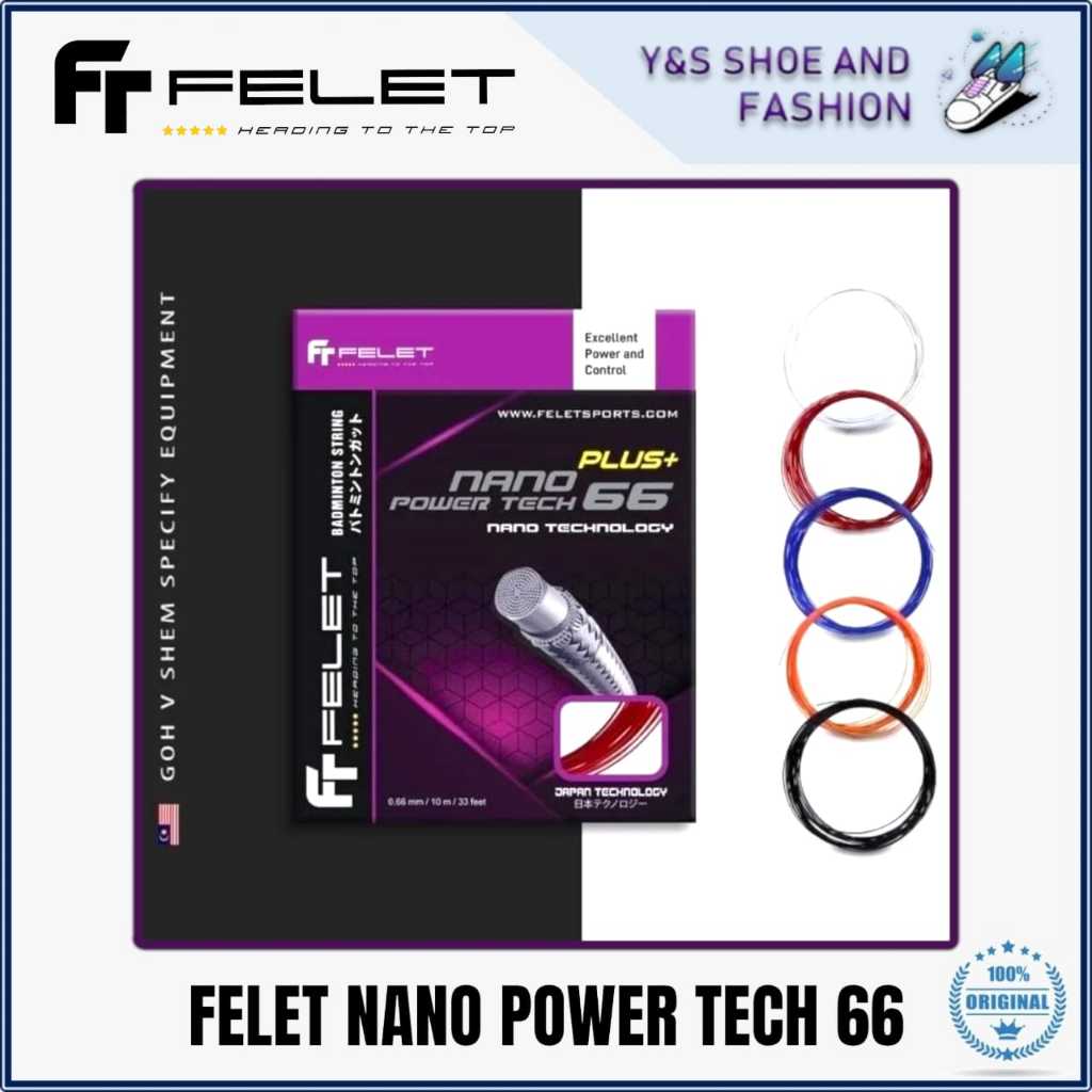 FELET NANO POWER TECH 66 PLUS+ (0.66MM) BADMINTON STRING (100% ORIGINAL ...