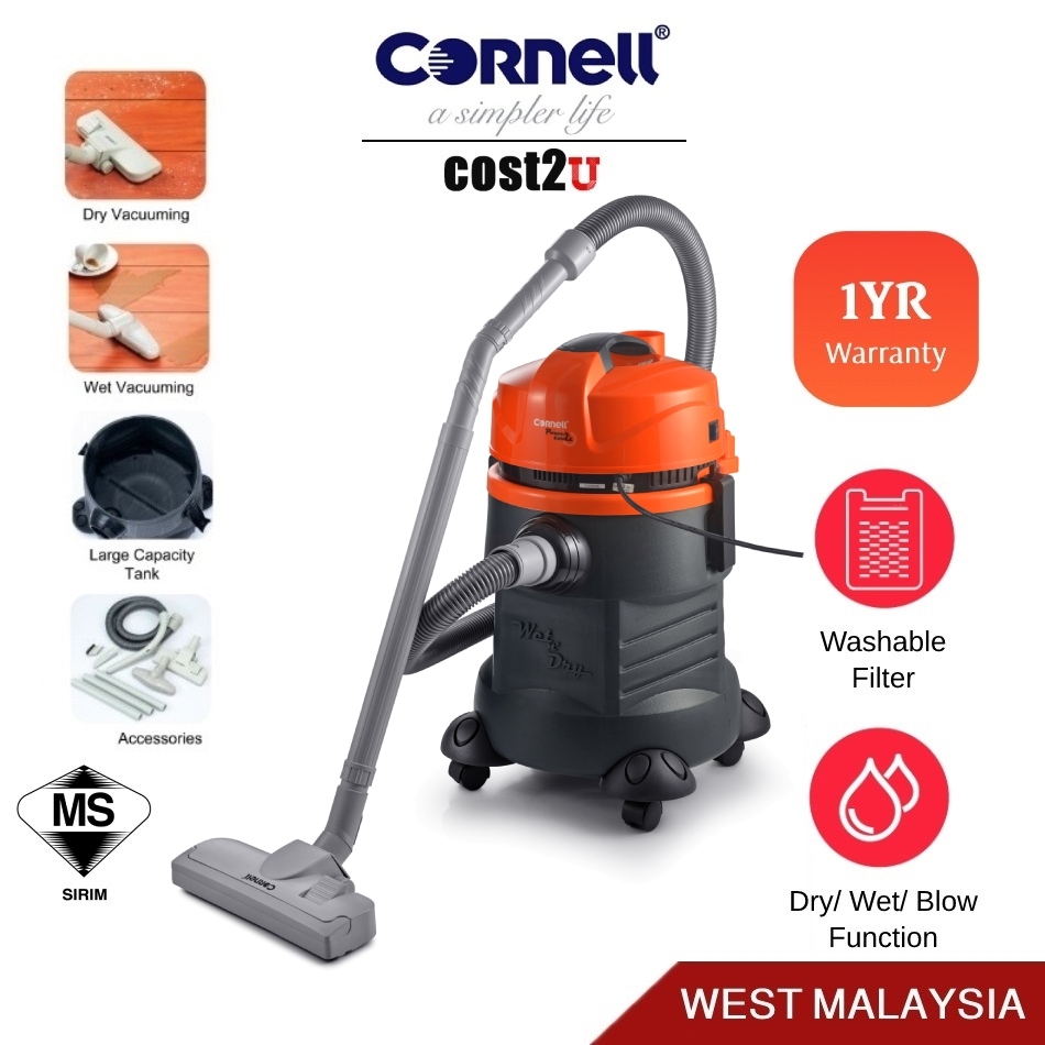 Cornell 3-In-1 Tank Vacuum Cleaner (Dry / Wet / Blow)| CVC-WD601P CVC ...