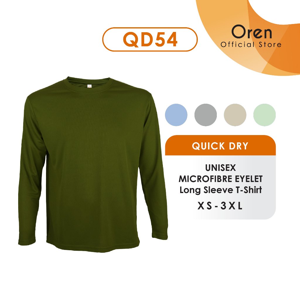 Oren Sport QD Quick Dry Long Sleeve Plain T-Shirt QD54 | Shopee Malaysia