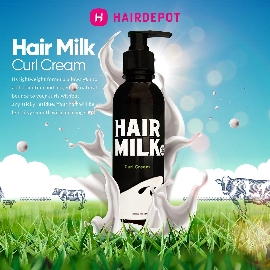 Hair Milk Curl Cream For All Hair Type (250ml)/ NEW Formula | Shopee ...