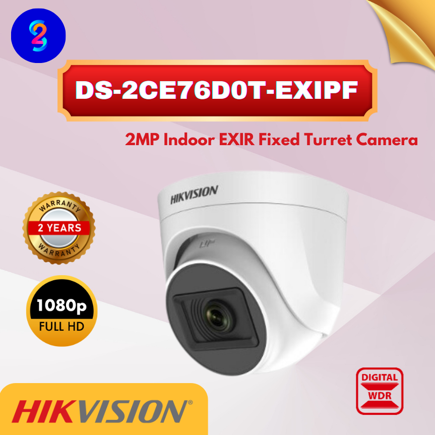 【Ready Stock】HIKVISION DS-2CE76D0T-EXIPF 2MP EXIR INDOOR TURRET DOME ...