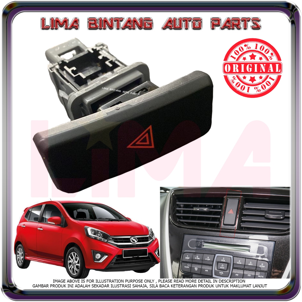 Perodua Axia Hazard Switch Button , Emergency Switch *Original ...