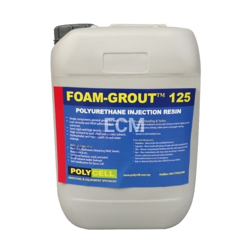 POLYCELL FOAM GROUT 125 (10KG) ONE-COMPONENT SEMI-RIGID PU FOAM ...
