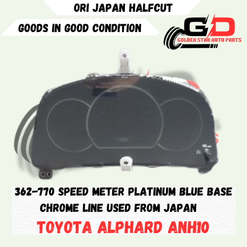 TOYOTA ALPHARD ANH10 362-770 SPEED METER PLATINUM BLUE BASE CHROME LINE ...
