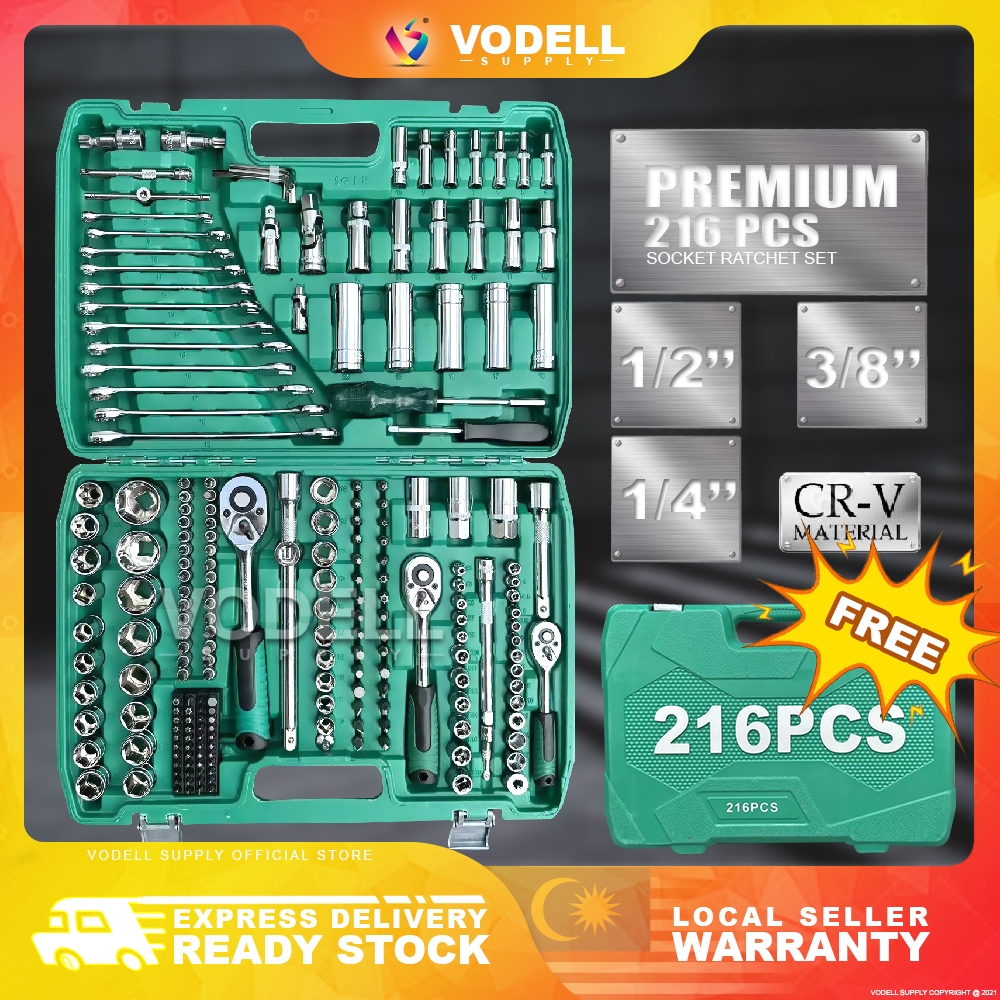 VODELL 216pcs Heavy Duty Combination Socket Wrench Ratchet Spanner ...
