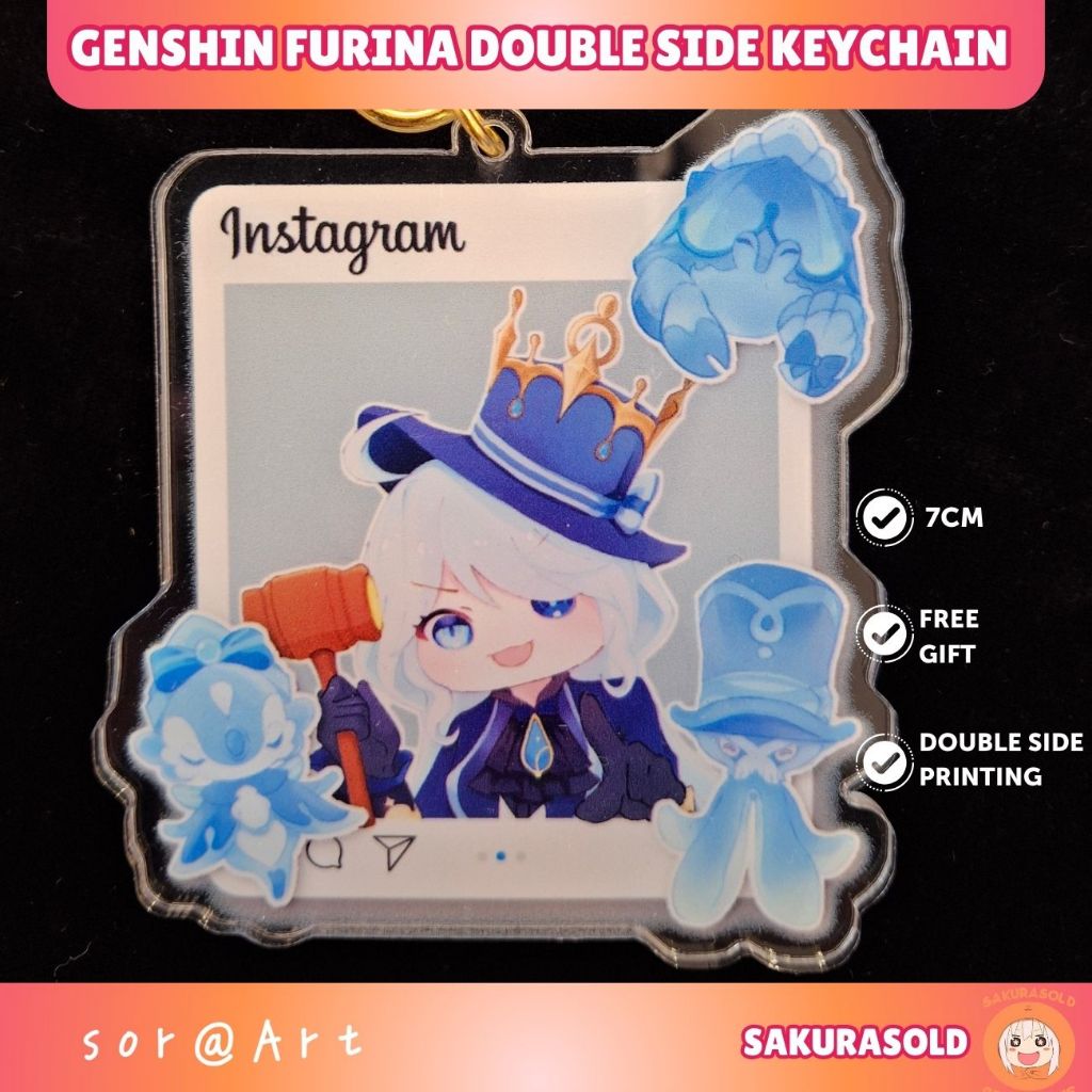 Genshin Impact Furina Keychain Genshin Keychain Furina Genshin Impact ...