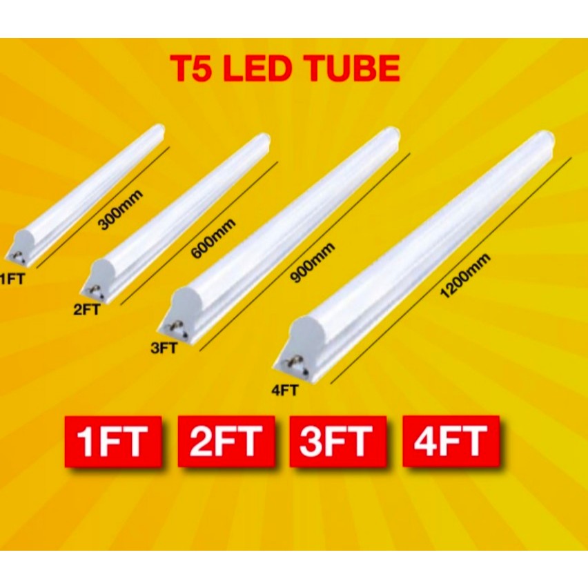 LED T5 Tube Energy Saving Fluorescent Fitting Complete Set 2FT/ 4FT ...