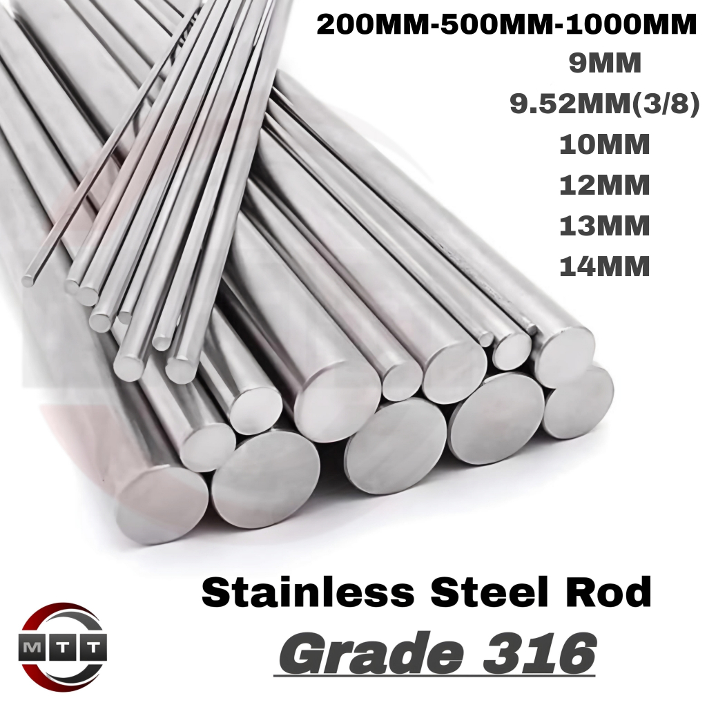 316 Rod Stainless Steel Shaft SS316 Round Bar 9mm,9.52mm,10mm,12mm,13mm ...