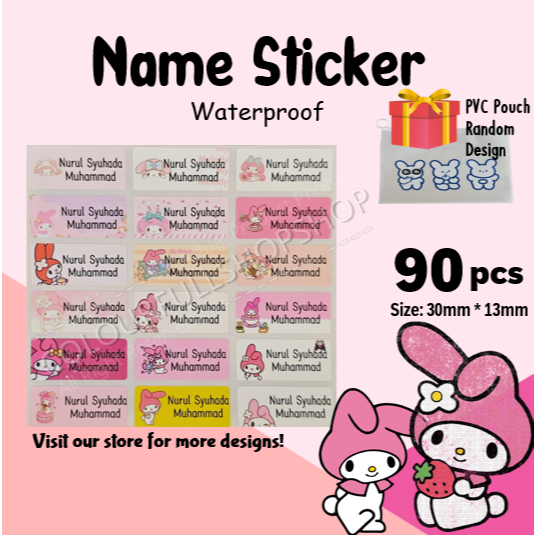 Melody Name Sticker custom made for kids, kindergarten, daycare, school ...