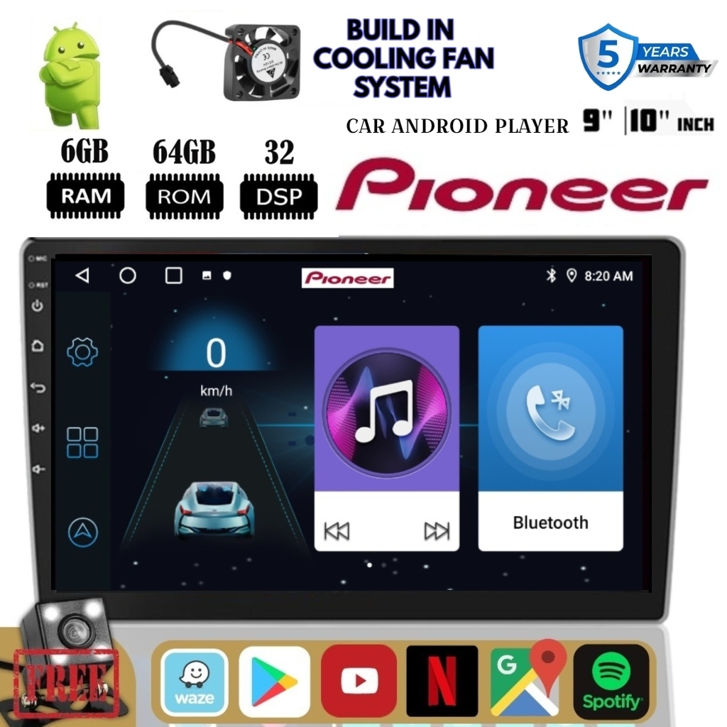 [6GB RAM + 64GB ROM] QLED Pioneer Android Player 9"10 inch Quad Core ...