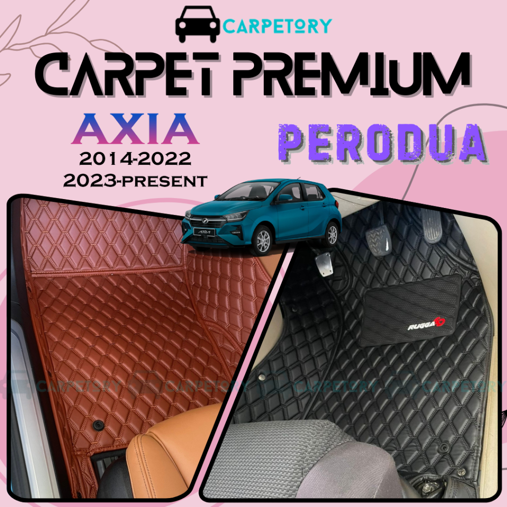 PERODUA Axia B200 A300 5D 6D Car Floor Rear Mat Liner Carpet Custom ...