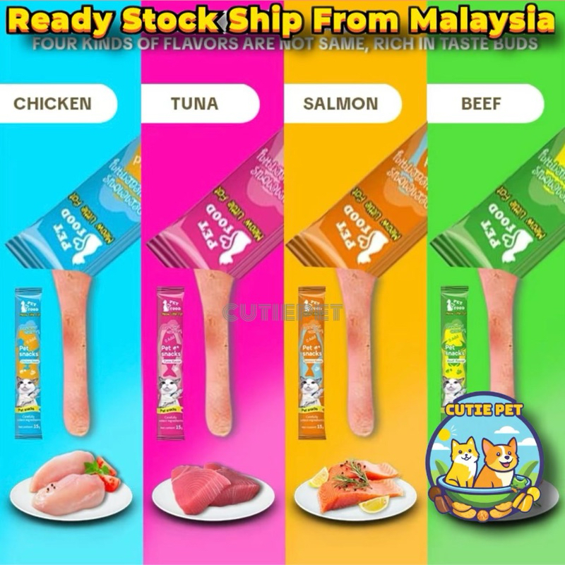 50 PCS / 100 PCS Meow Litter Fat Premium Cat Treat Cat Snack Cat Stick ...