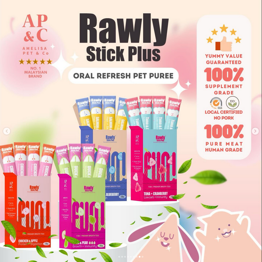 PET TREAT | *CAT/DOG* RAWLY STICK PLUS ORAL REFRESH PET PUREE *16G(1PCS ...