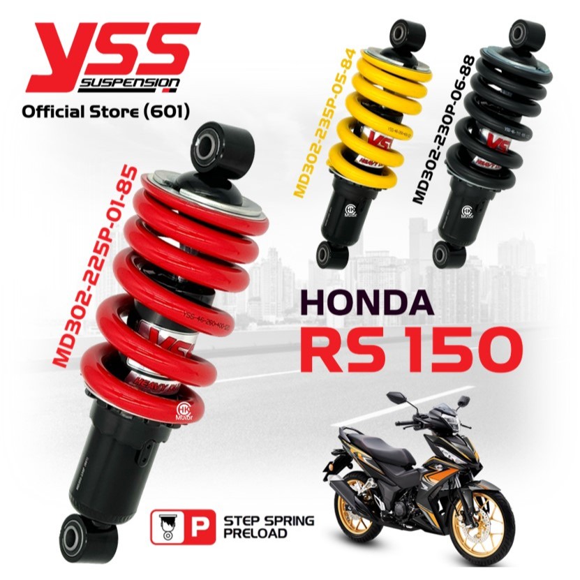 RS150, RSX 225mm/230mm/235mm YSS Double Tube Hydraulic Suspension. For HONDA RS 150, RS-X ...