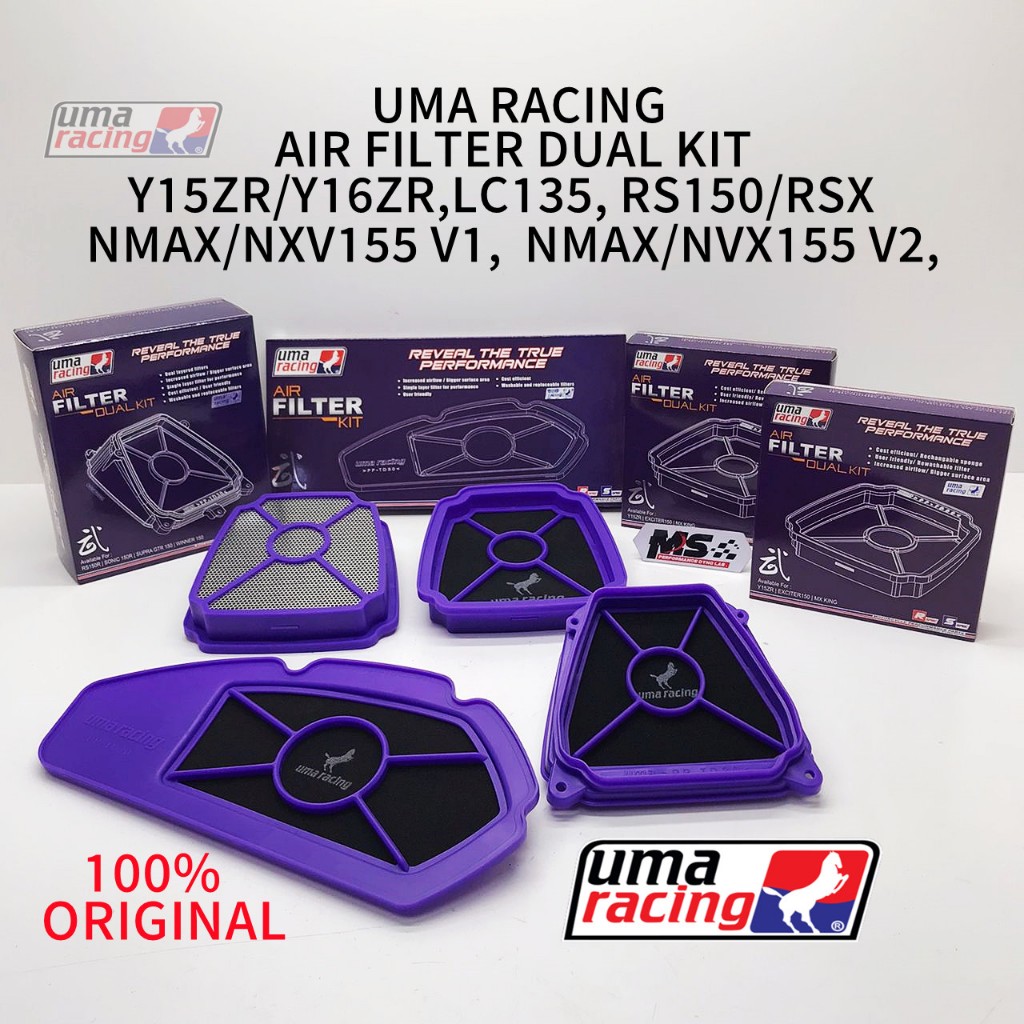 Uma Racing Air Filter Dual Kit For Y15ZR/Y16ZR/RS150/RSX/LC135/NVX155 ...