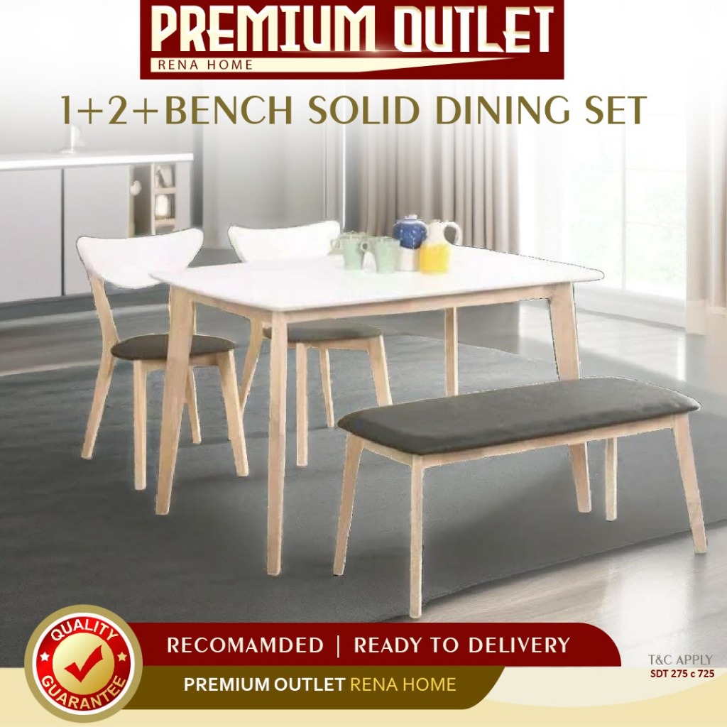 🎀🔥RENA: Dining Set/1+4+Bench/1+2+Bench/Meja Makan/Meja Makan Murah/Meja ...