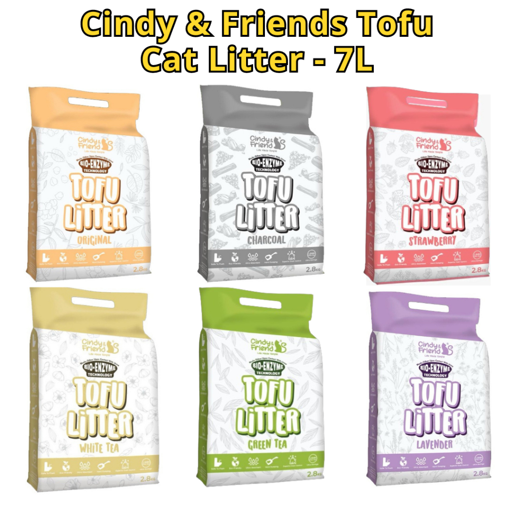 CINDY & FRIENDS Tofu Cat Litter 7 Litter / Pasir Tofu Kucing (2.8kg ...