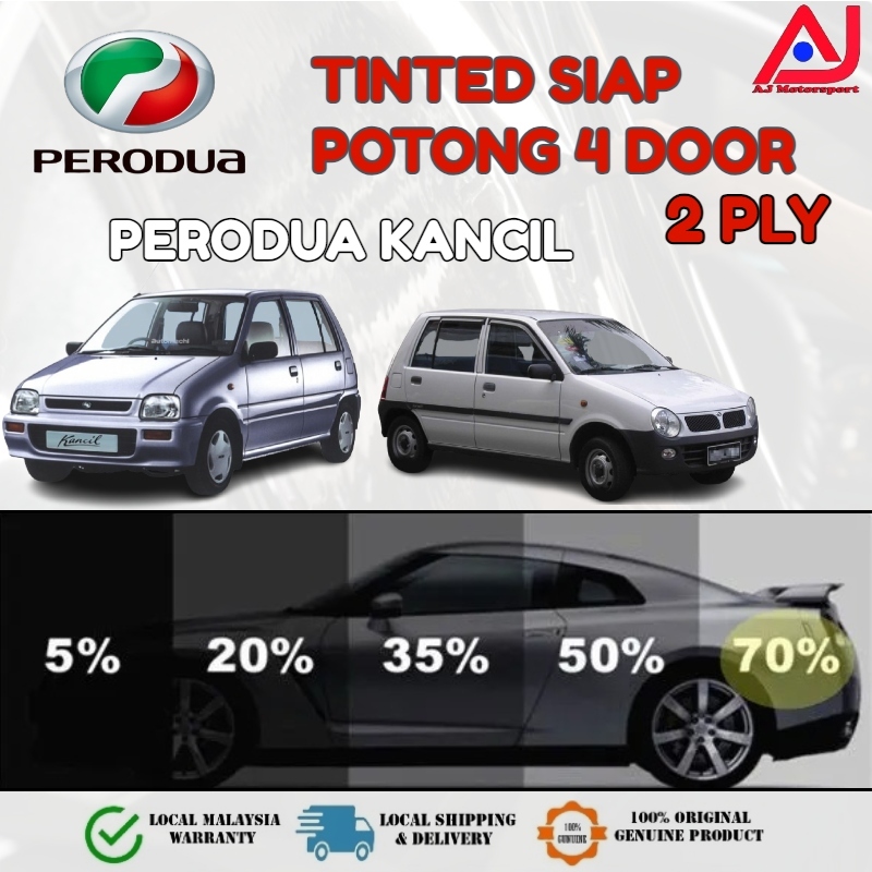 Perodua Kancil 4 Door Tinted 2PLY UV 99% Hitam(Gelap 30% 50% 65% 80% 95 ...