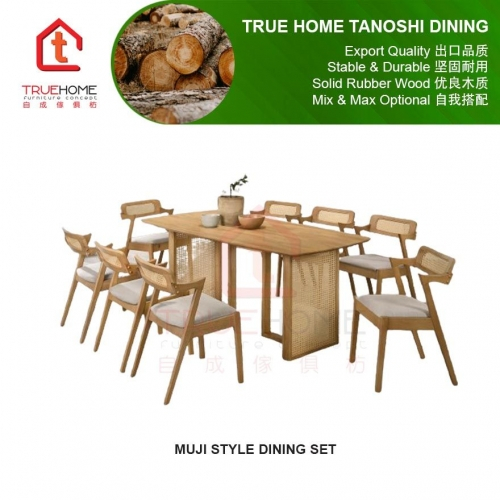True Home Tanoshi Dining Table/Dining Chair/Muji Style/Rectangle Dining ...