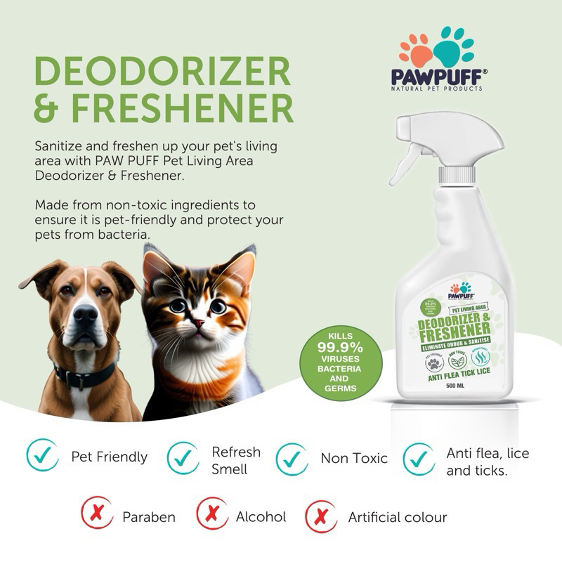 Paw Puff Pet Living Area Deodorizer & Freshener 500ml | Shopee Malaysia
