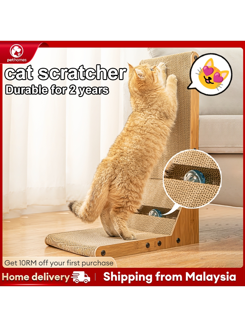 😸Ready Stock Cat Scratch Board Cat Toy Cat Scratches Oval Cat Scratcher ...