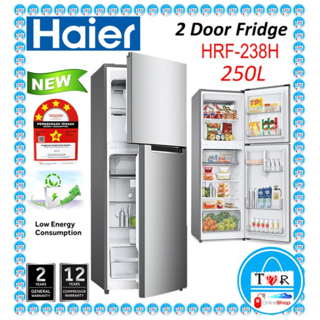 Haier 250L 2-Door Refrigerator HRF-238H / Haier HRF-IV258H 2 Door 258L ...