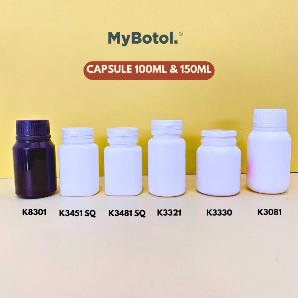 [mybotol] 100ml 150ml Bottle Capsule Botol Kapsul Pill Container ...