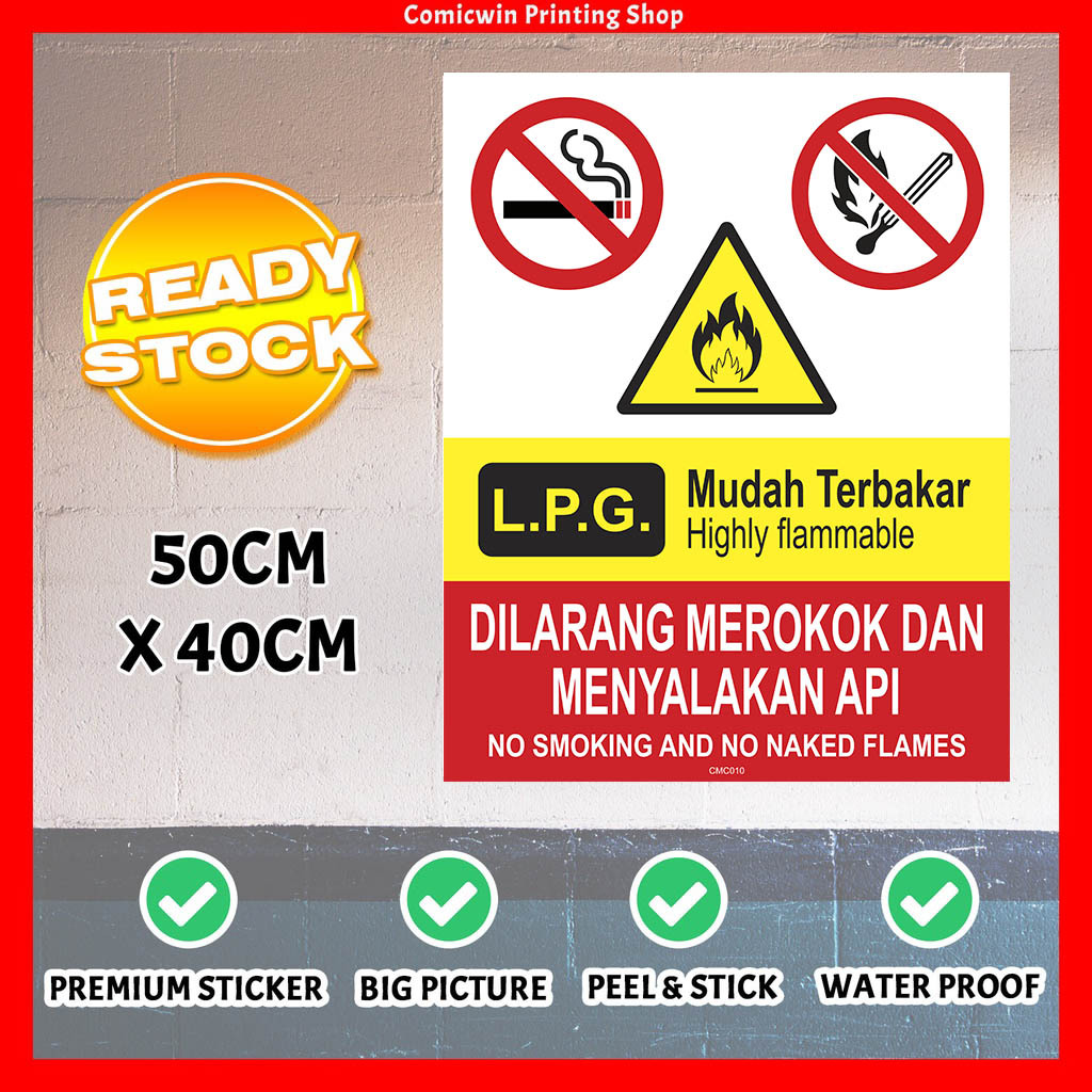 CMC010 LPG Gas Signage (Standard Size 40x50CM) Restoran Gas, Safety Gas ...
