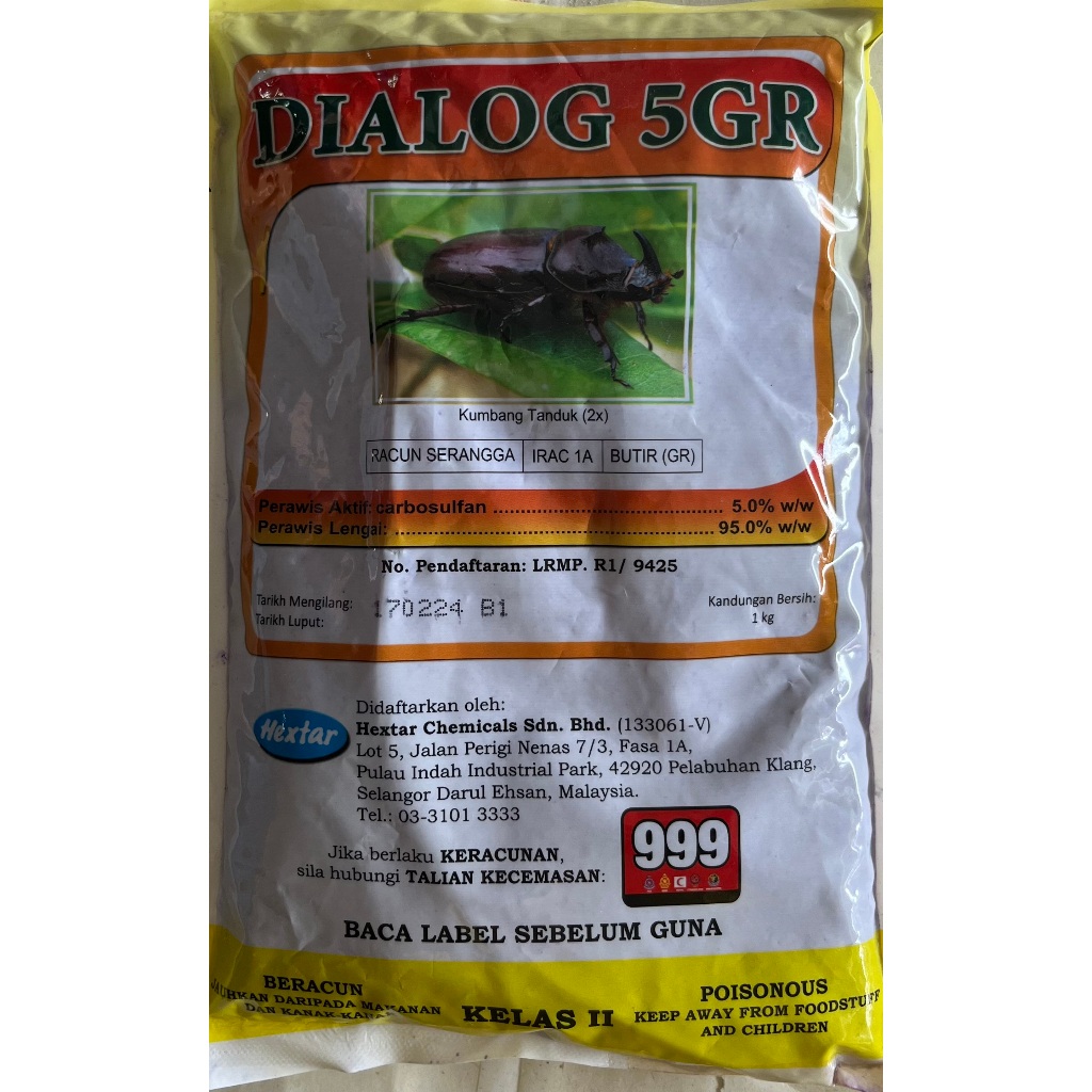 " ORIGINAL " Hextar Dialog 5GR 1kg / racun serangga / kumbang tanduk / carbosulfan " ready stock ...
