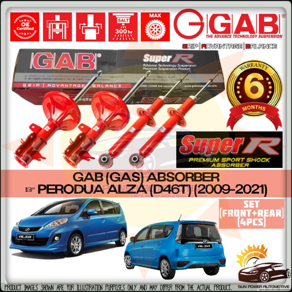 GAB SUPER R PREMIUM SPORT HEAVY DUTY Perodua Alza D46T Gas Shock Strut ...