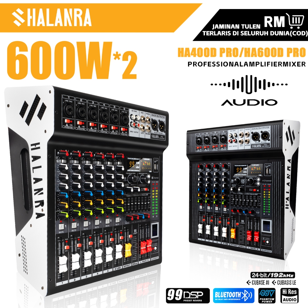 HA-600D PRO 6 Channel Power Audio Mixer Sound System Interface for ...
