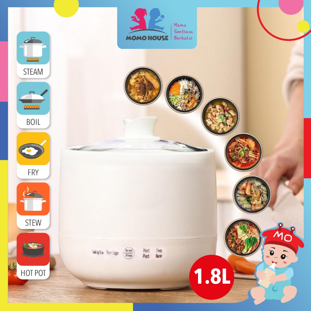 1.8L Multi Cooker Periuk Nasi Elektrik Rice Cooker Mini Periuk Nasi ...