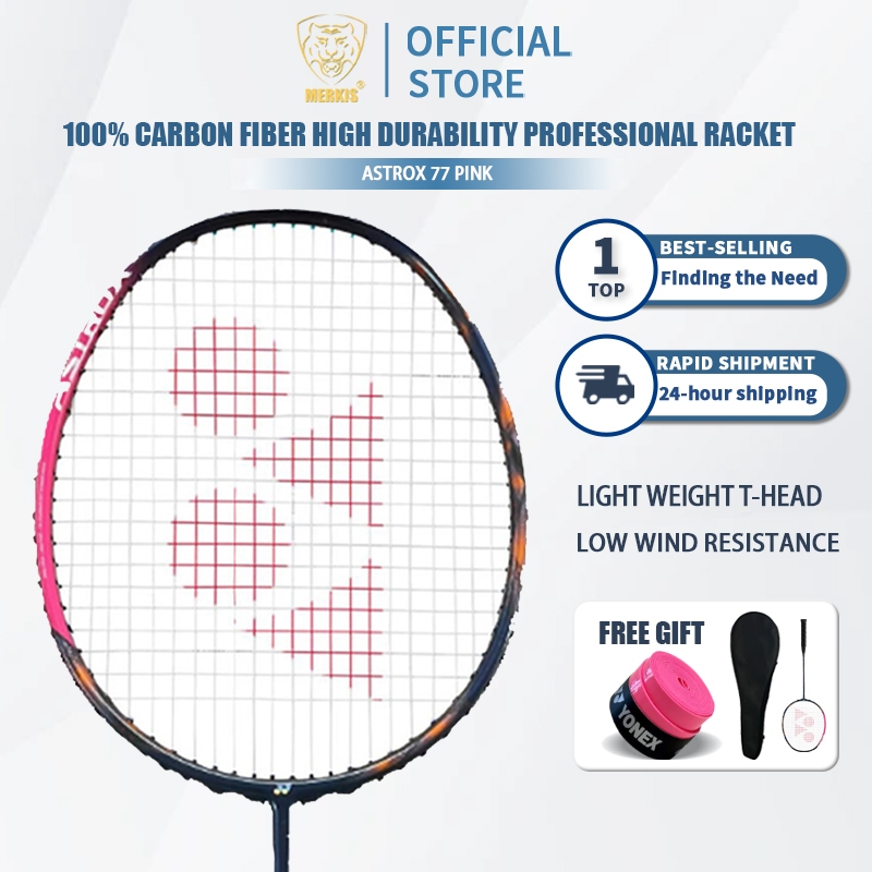 COD ASTROX 77 PRO High PINK Badminton Racket Full Carbon Single 4U ...