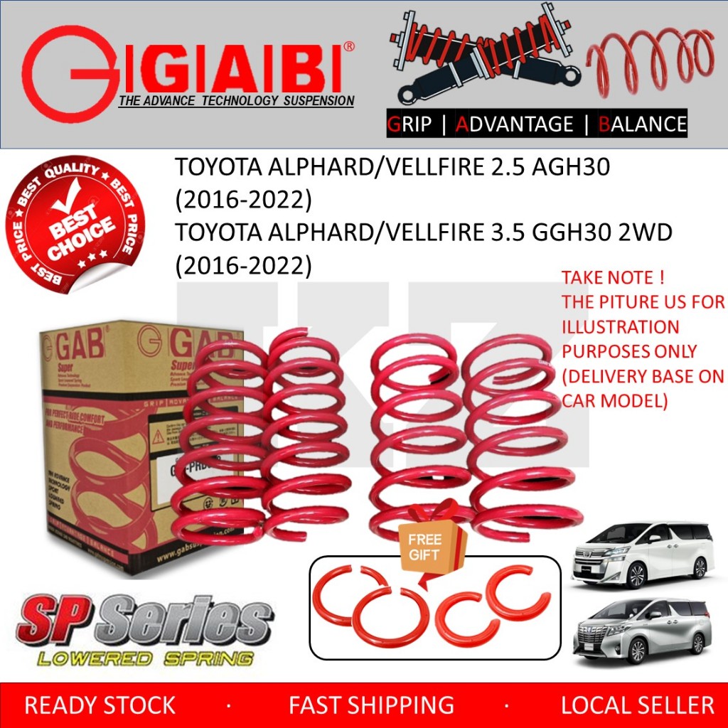 ORIGINAL GAB BRAND SPORT SPRING SET WITH FOC -TOYOTA ALPHARD/VELLFIRE 2 ...