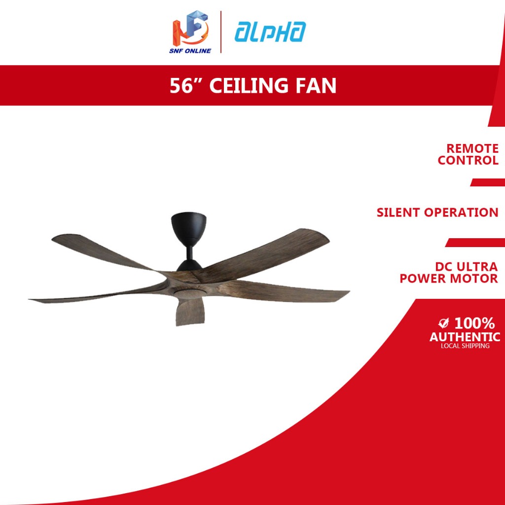 Alpha Alkova AXIS Kipas Siling Ceiling Fan 56" DC Motor AXIS-5B/56 (Oak ...