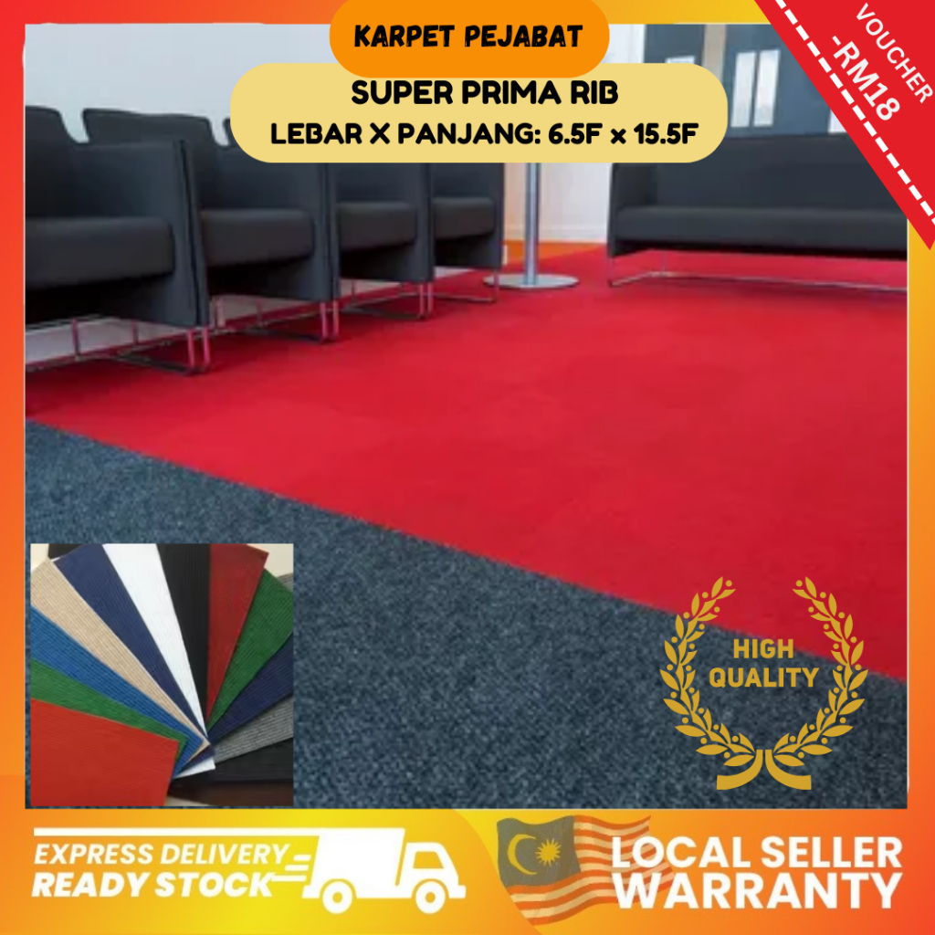 [READY STOCK] Karpet Pejabat Budget Super Ribbed 1.8mm Event Exhibition ...