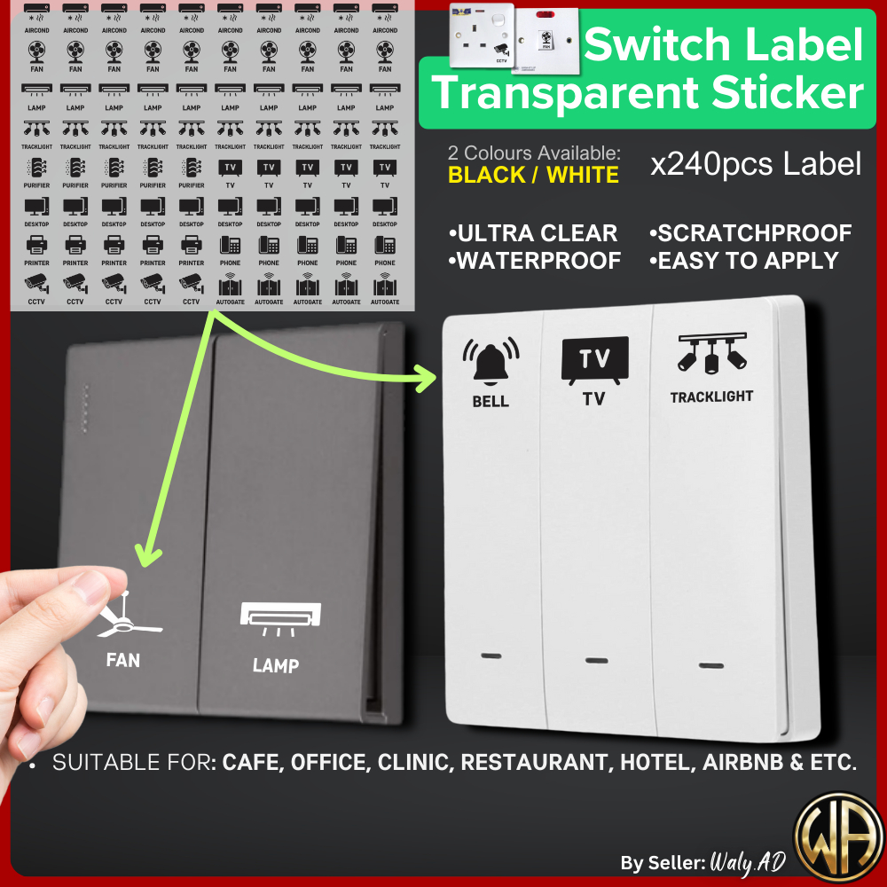 Suis Label Sticker Switch Label Transparent Label Suis Elektrik Sticker ...