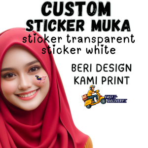 CUSTOM Sticker Pipi Transparent & White, sticker clear,tampal di muka ...