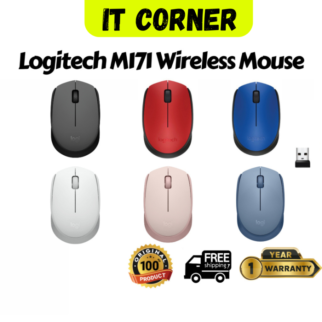 Logitech M171 Wireless Mouse, 2.4 GHz with USB Nano Receiver, Optical ...