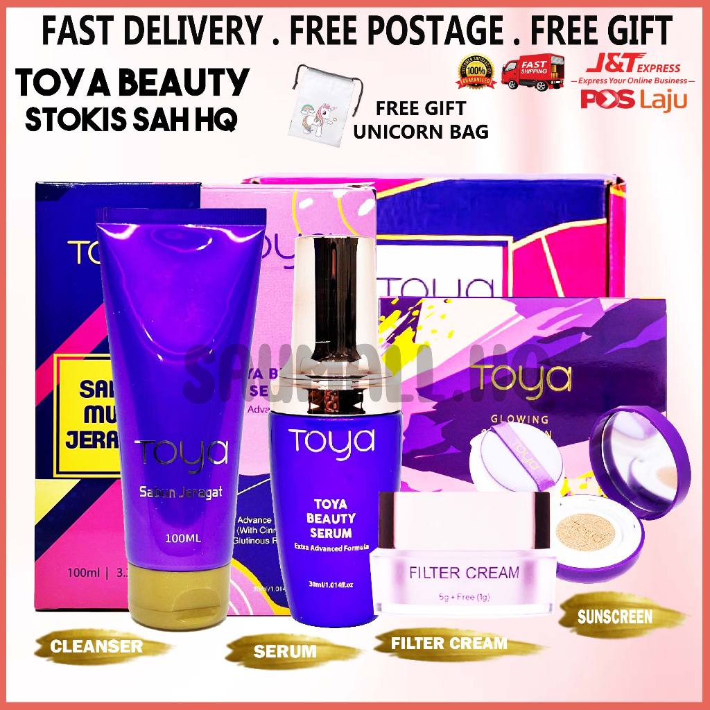TOYA SERUM ORIGINAL HQ TOYA BEAUTY CLEANSER FREE GIFT FREE POSTAGE ...