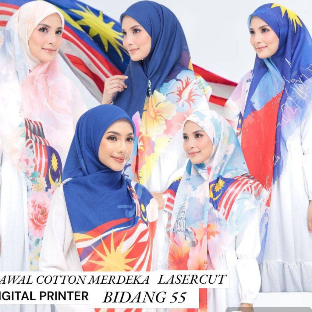 BAWAL BIDANG 55 COTTON VOILE MERDEKA LASER CUT | Shopee Malaysia