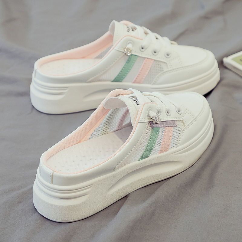 Korean HAlF SHOES FOR WOMEN two color lace up platform women's shoes ...