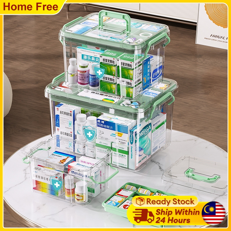 First Aid Box Medication Storage Box Portable 3 layer Emergency ...