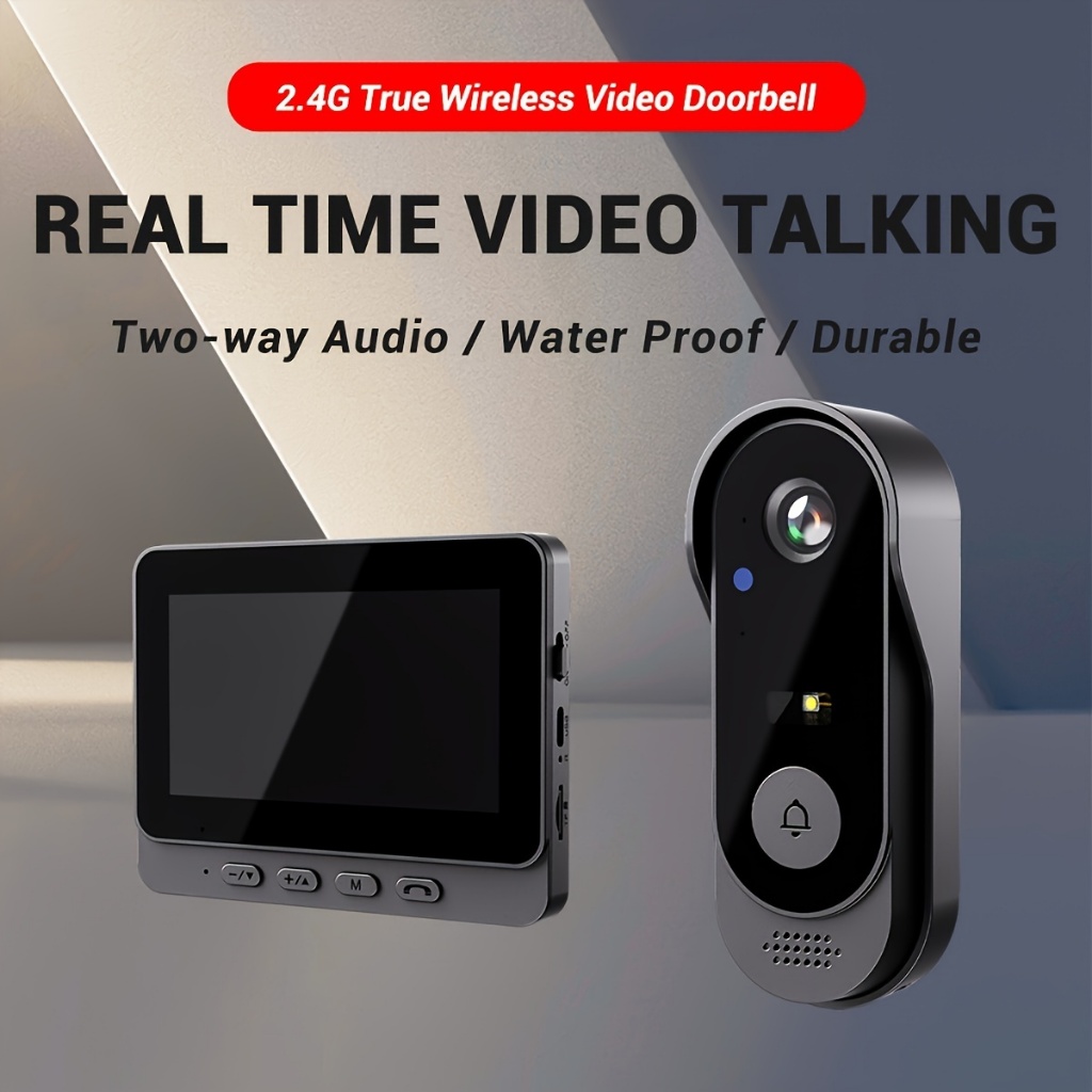 Waterproof True Wireless Video Doorbell 480P Camera Pixel With 4.3 Inch ...